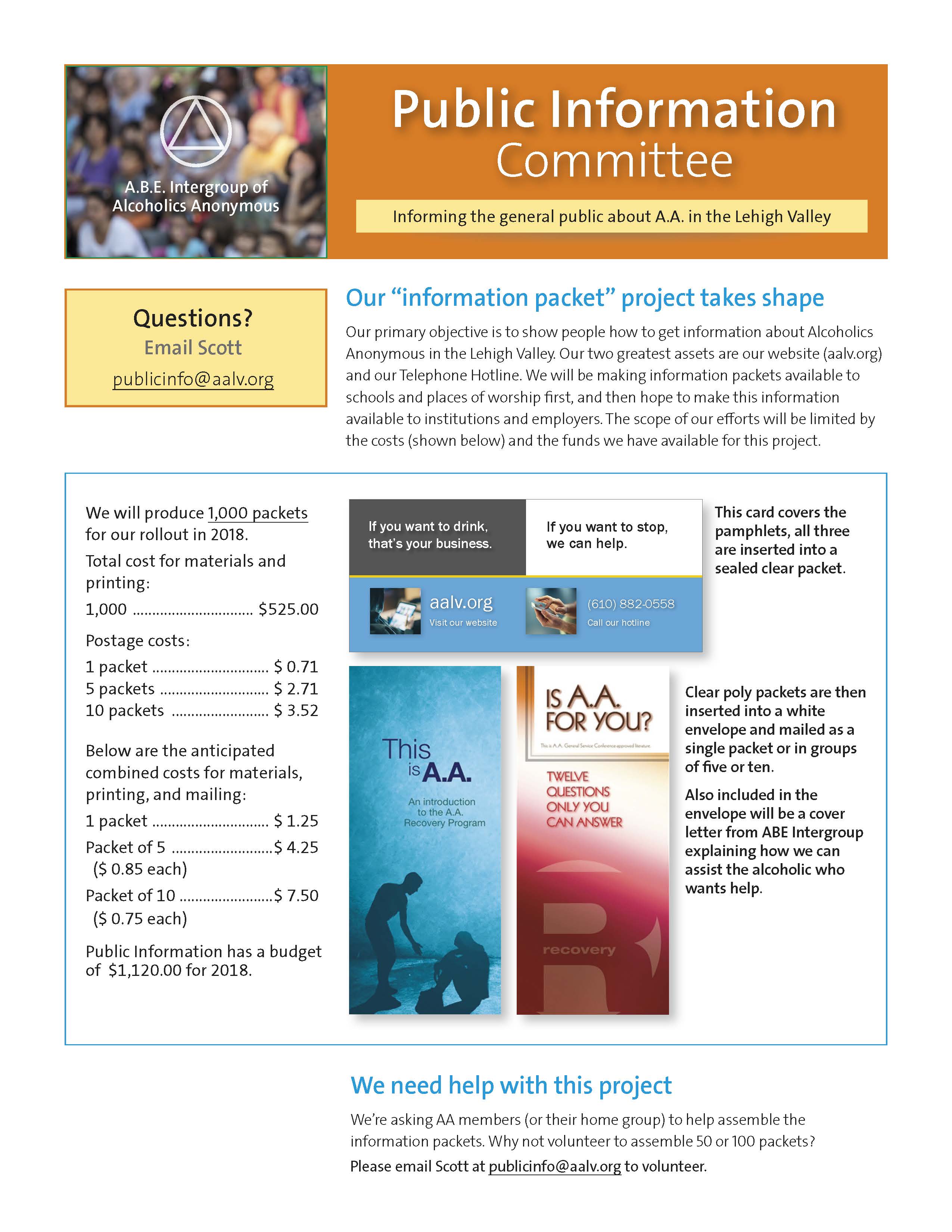 BULLETIN BOARD – AA Lehigh Valley