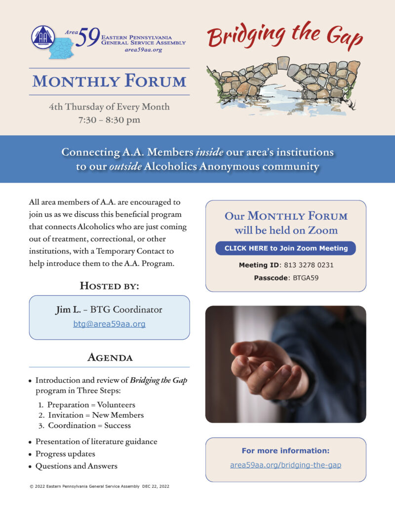 BULLETIN BOARD – AA Lehigh Valley