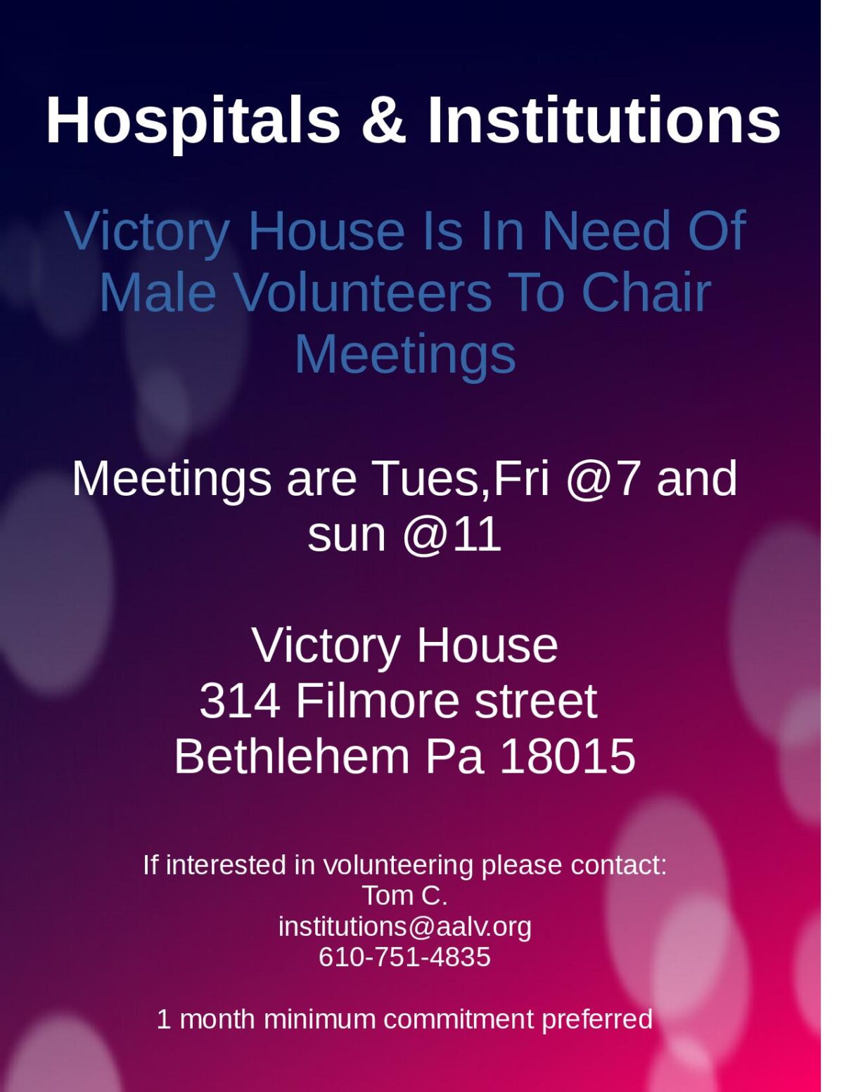 BULLETIN BOARD – AA Lehigh Valley