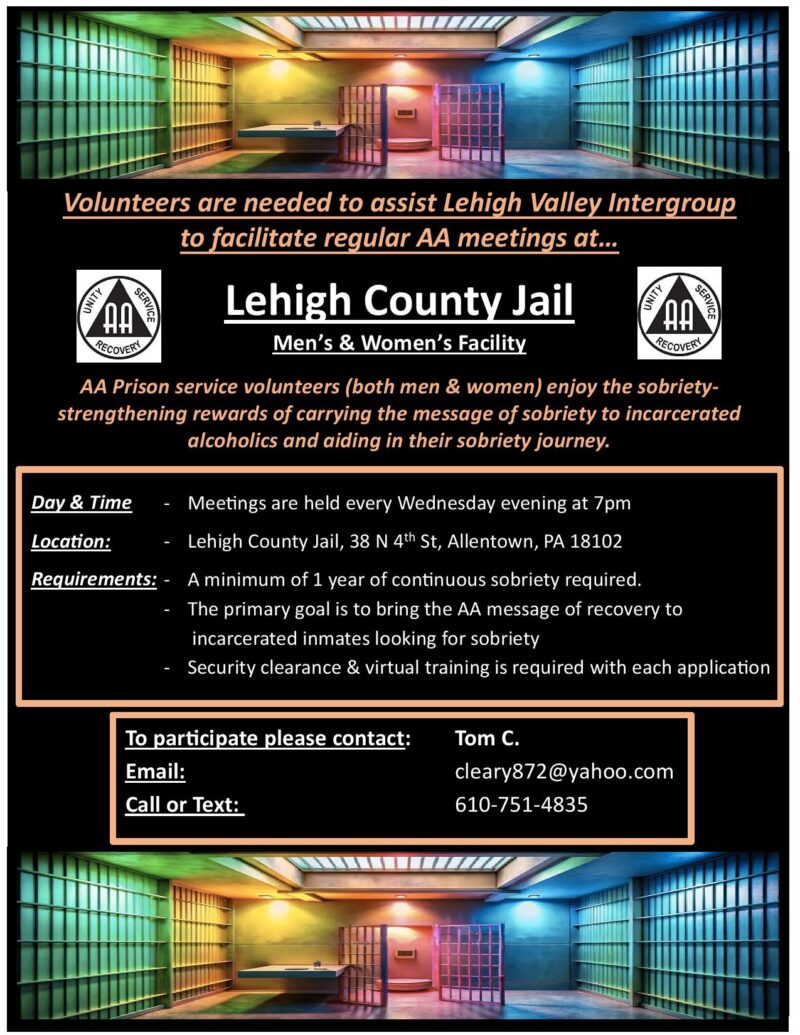 BULLETIN BOARD – AA Lehigh Valley