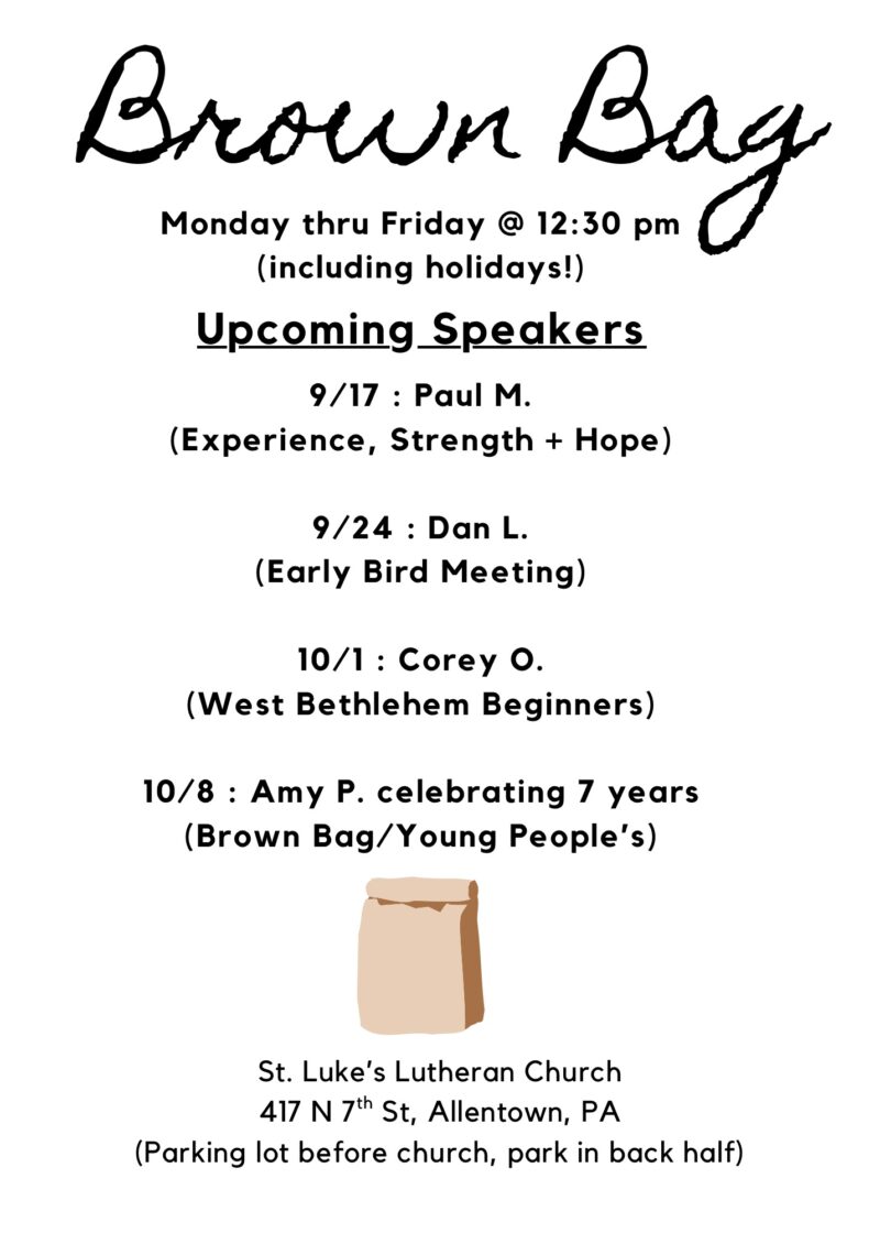 BULLETIN BOARD – AA Lehigh Valley